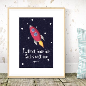 Space Theme Christian Wall Decor, Outer Space Bible Verse Nursery ...