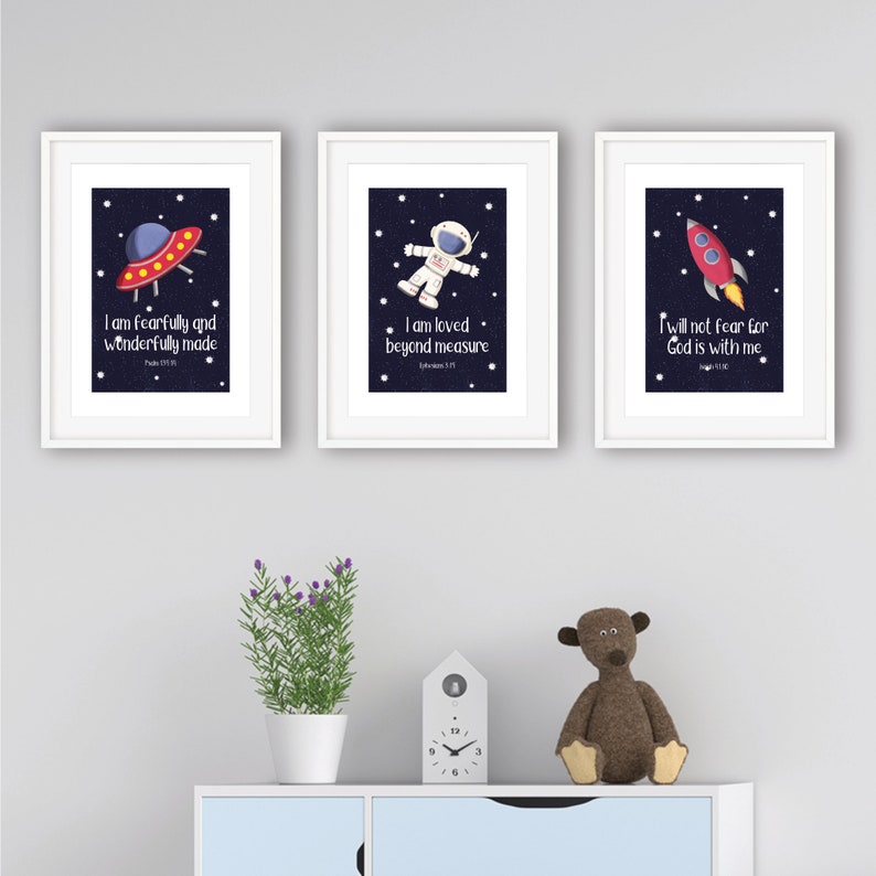Space Theme Christian Wall Decor Outer Space Bible Verse - Etsy UK