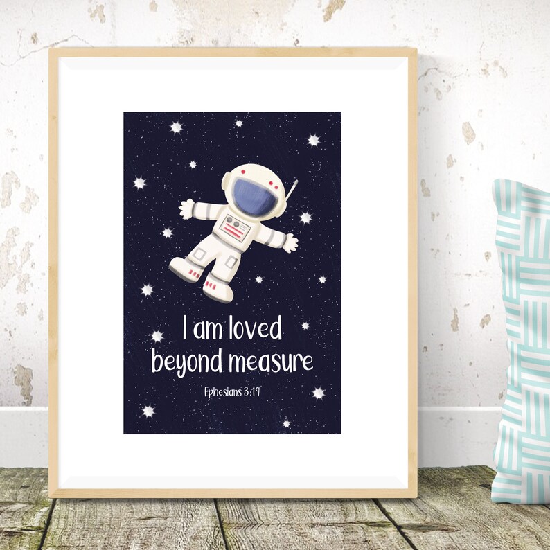 Space Theme Christian Wall Decor Outer Space Bible Verse | Etsy UK