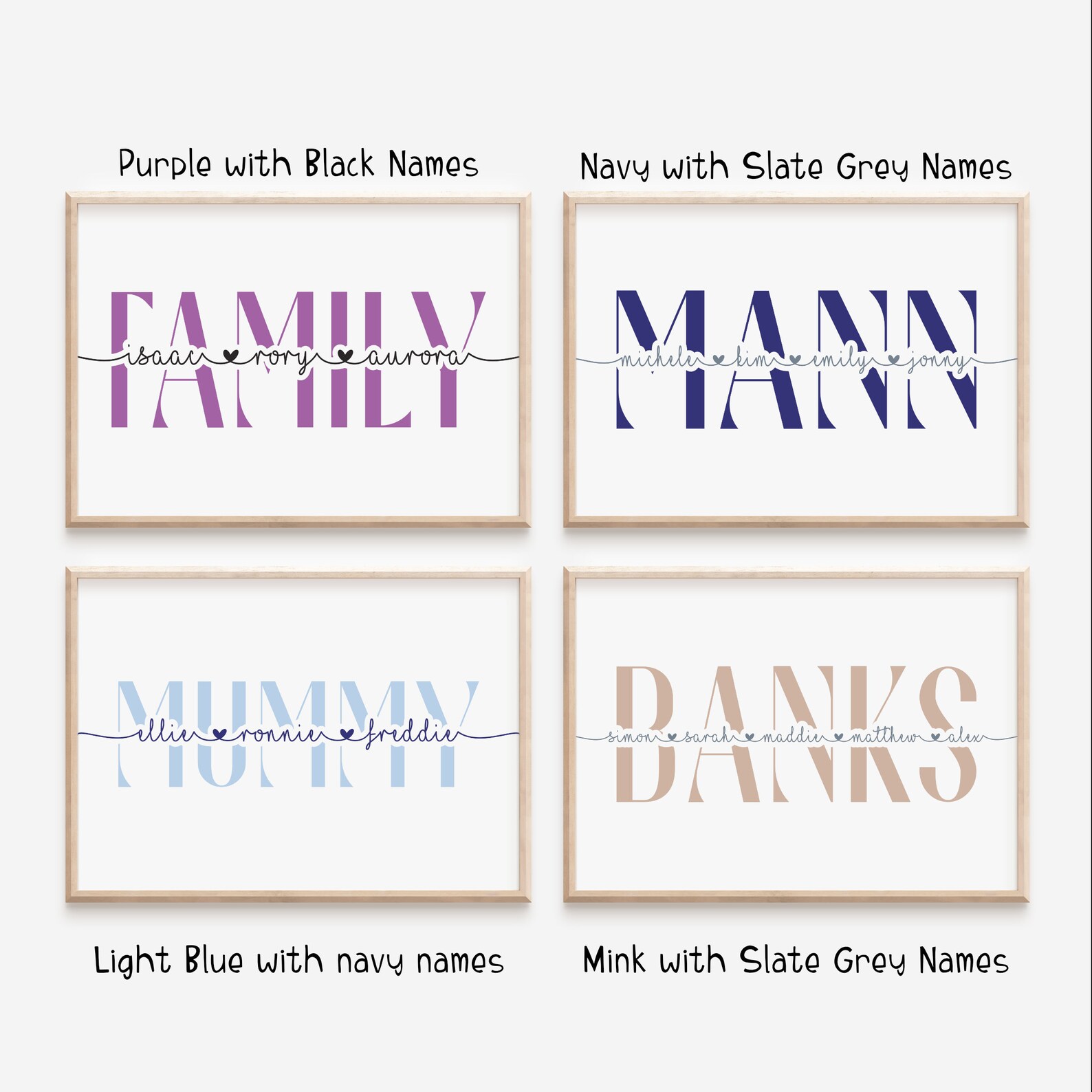 Personalised Family Name Print, Custom Home Decor - Etsy UK