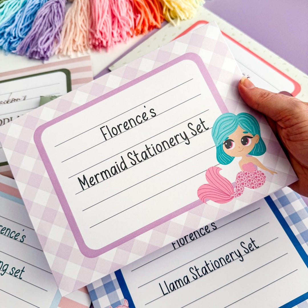 Mermaid Writing Set for Kids | Eco-friendly Stationery - Etsy