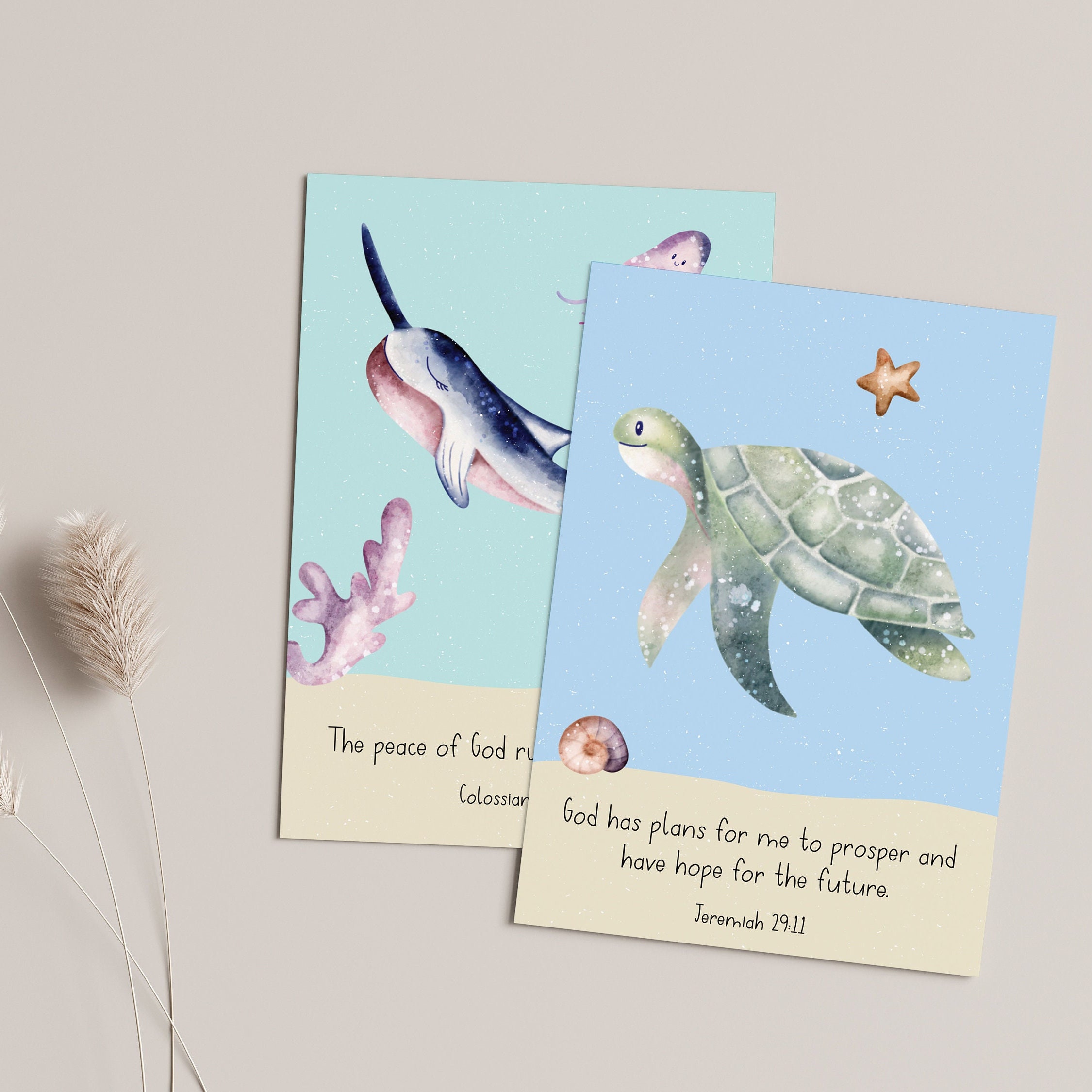 Ocean Bible Verse Affirmation Cards Christian Encouragement - Etsy