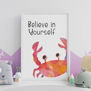 Ocean Animal Affirmation Prints, Under the Sea Nursery Decor ...