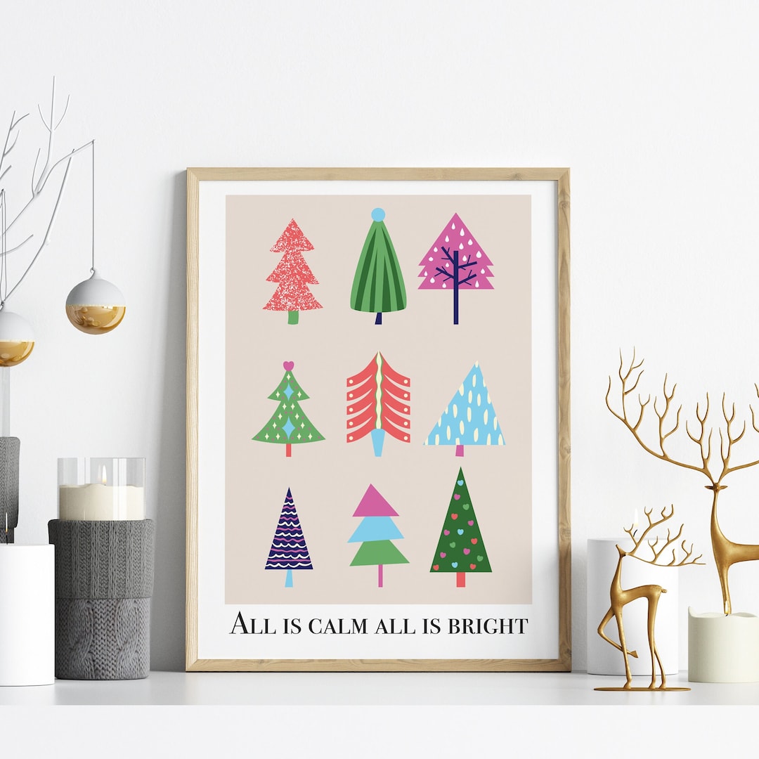 Bright Christmas Tree Wall Decoration, Christmas Themed Wall Art, All ...