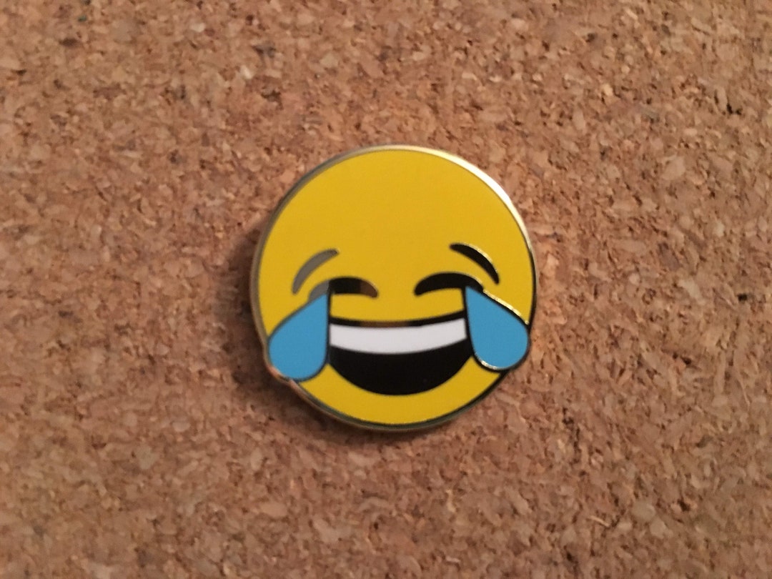 Crying Laughing Emoji Pin, Enamel Pin Accessory, Pin for Bags and ...