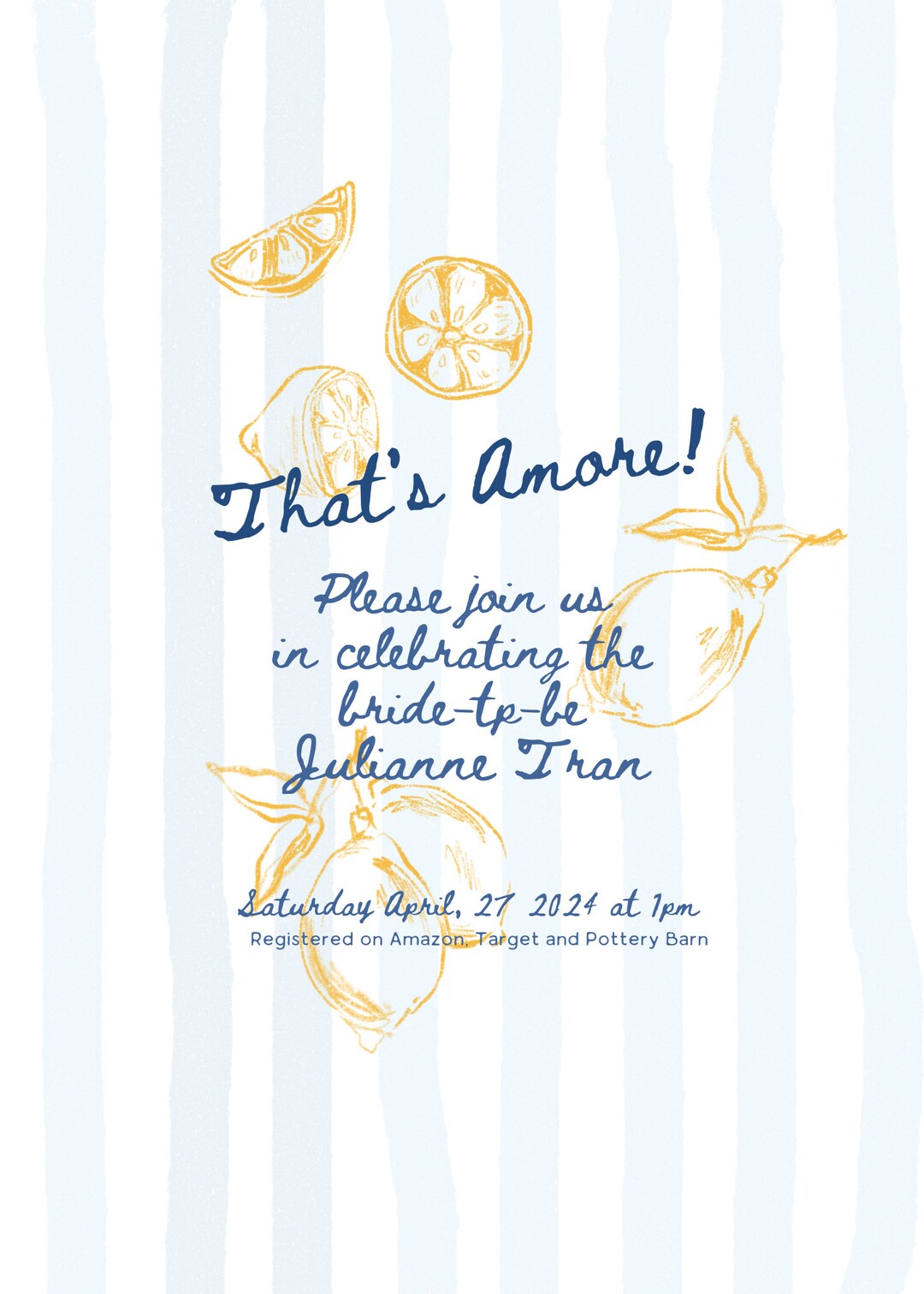 Italian Summer Party Invitation Suite With Menu and Envelope Templates ...