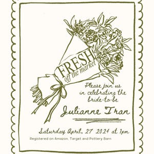 Fresh off the Market - Farmers Market Themed Invite, Signs Recipe Cards ...