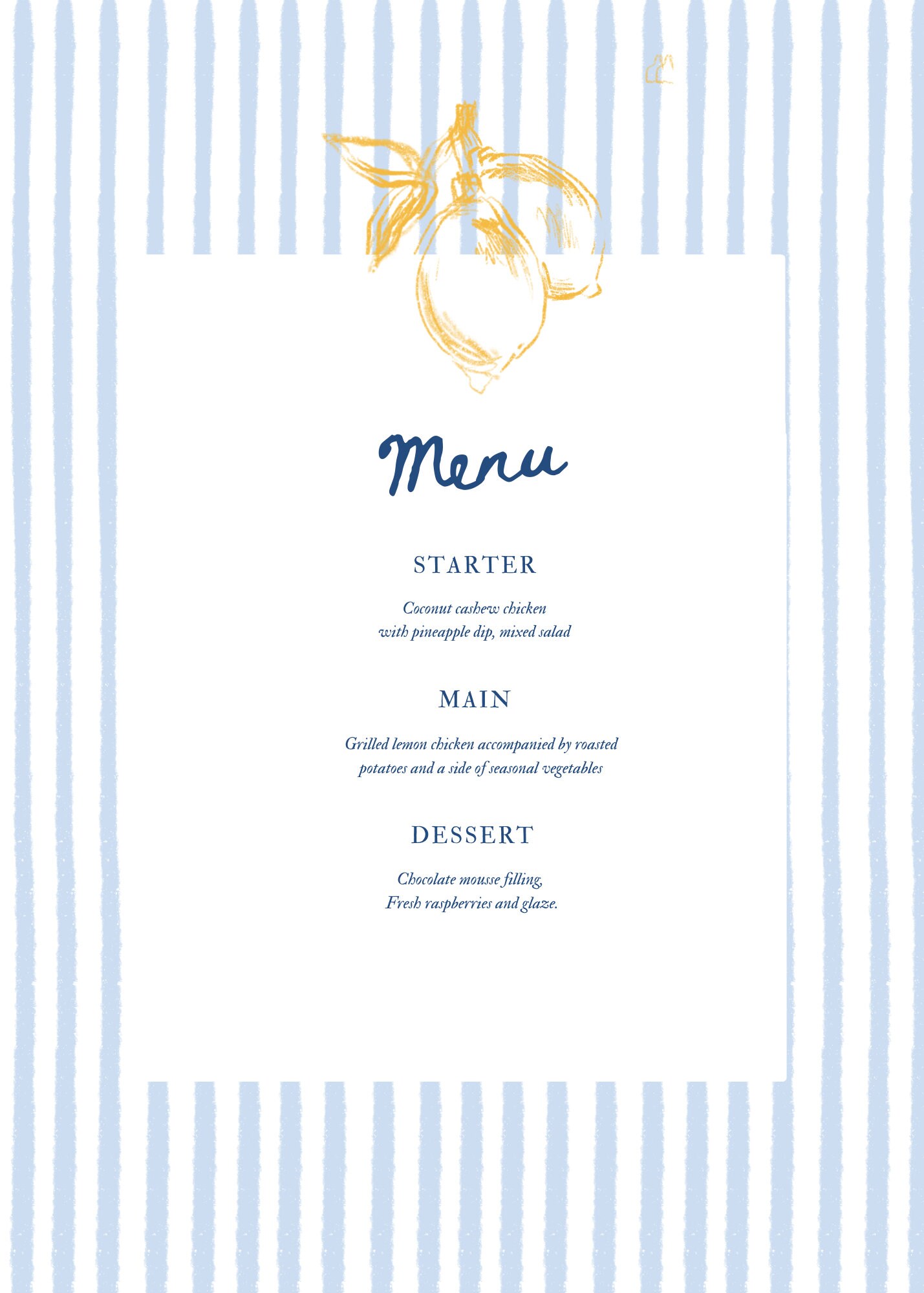 Italian Summer Party Invitation Suite With Menu and Envelope Templates ...