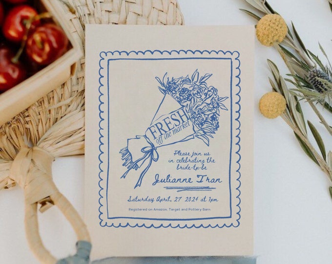 Farmers Market Themed Birthday Party Invitation Customized Modern ...