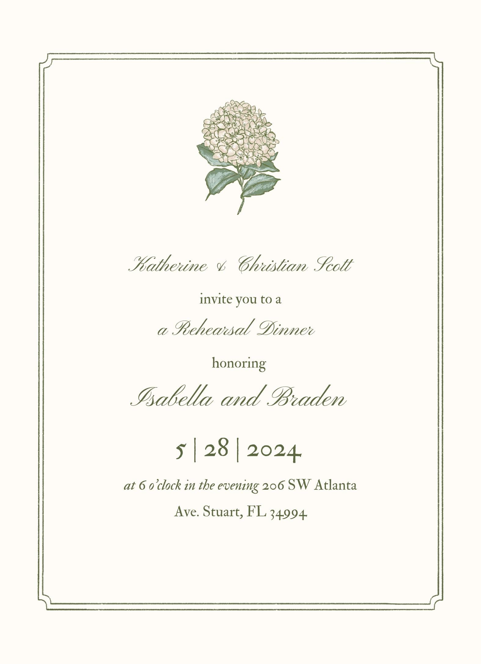 Hydrangea Wedding Invitation Suite: Cottage Core CANVA Template ...