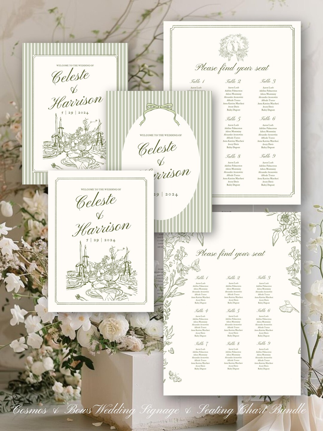 Woodland Wedding Welcome Sign & Seating Chart: Editable Canva Template ...
