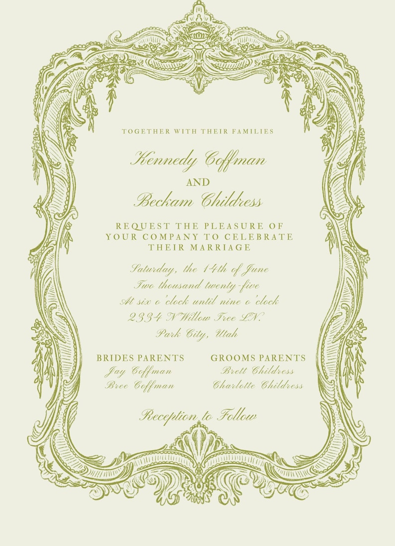 Victorian Wedding Invitation Suite: Romantic Spring Canva Template ...