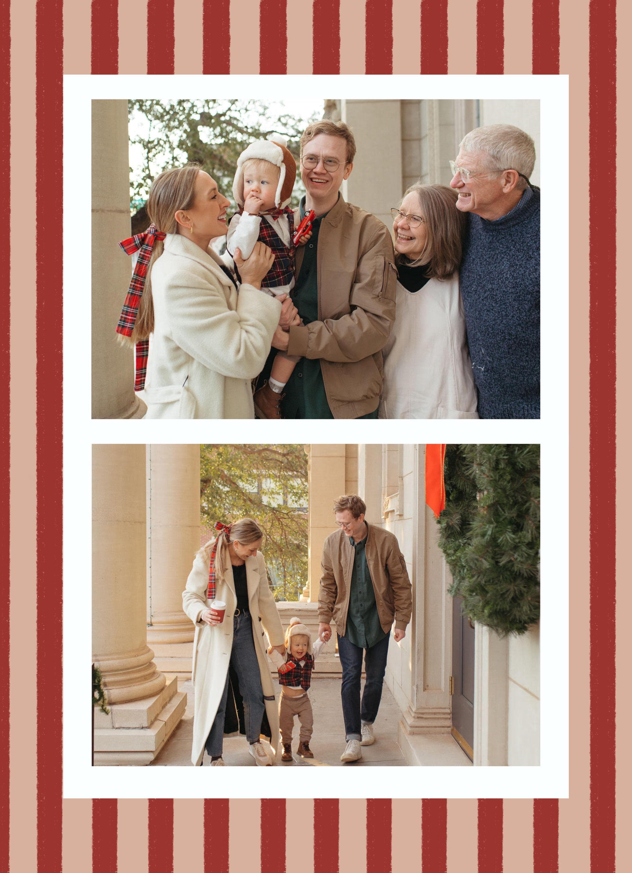 Vintage Christmas Card Template Canva | Custom Holiday Photo Card ...