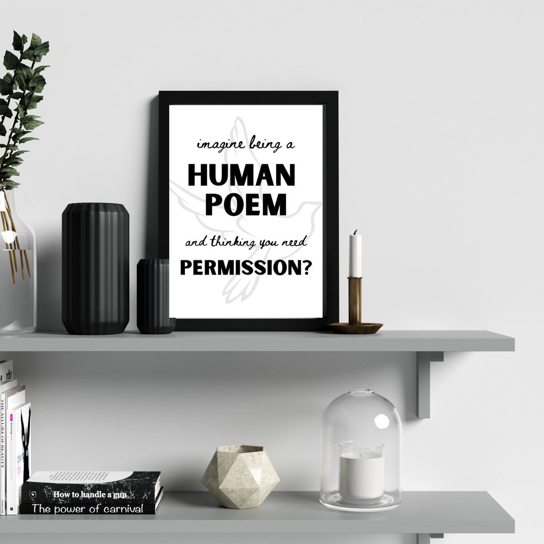 Poetry Digital Print Wall Art - Human Poem - Etsy