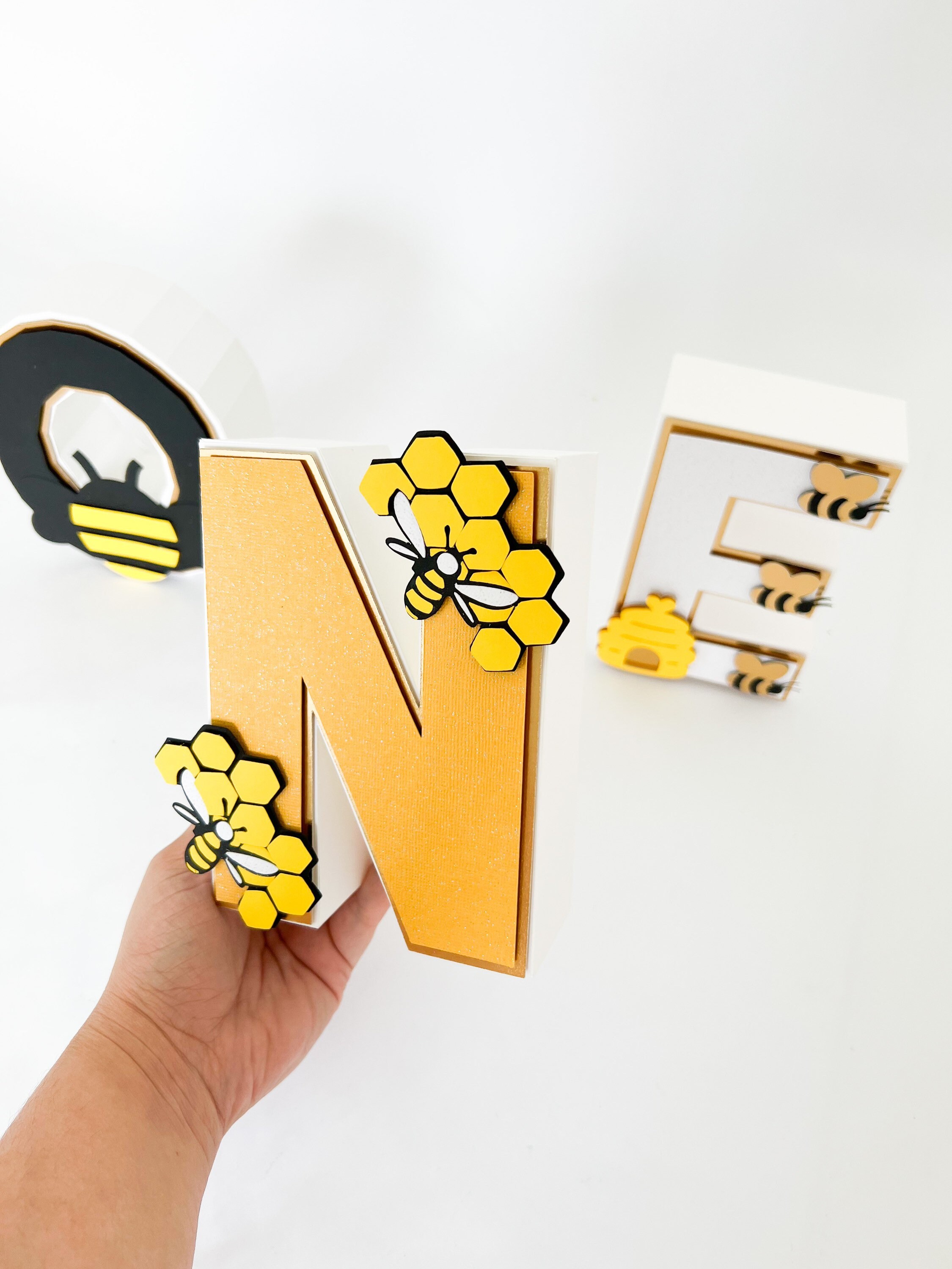1st Bee Birthday ONE Letters Gold Bee Decor Birthday Party - Etsy