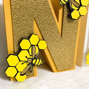 1st Bee Birthday ONE letters Gold Bee Decor Birthday Party | Etsy