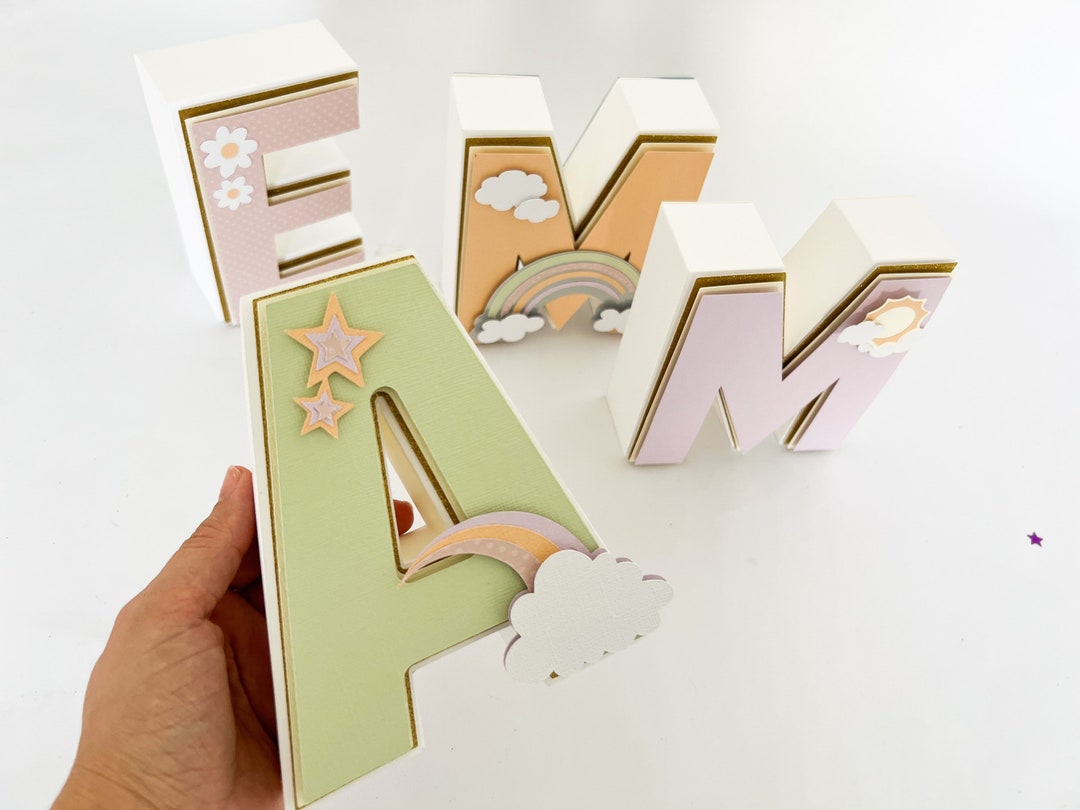 Rainbow Party Customized Letters Pastel Rainbow Theme Muted - Etsy