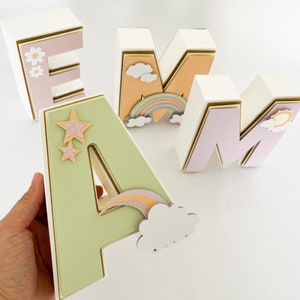 Rainbow Party Customized Letters Pastel Rainbow Theme Muted - Etsy