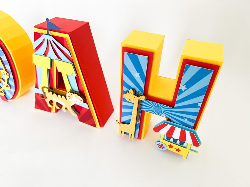 Circus Circus Birthday Party 3D Letters Birthday Decor - Etsy