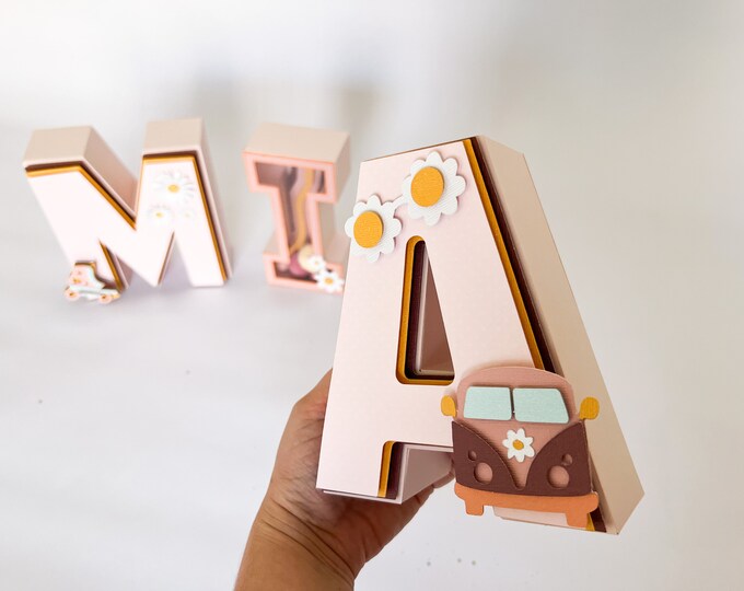 Two Groovy, One Birthday, 3D Letters, Groovy One, Party Decorations ...