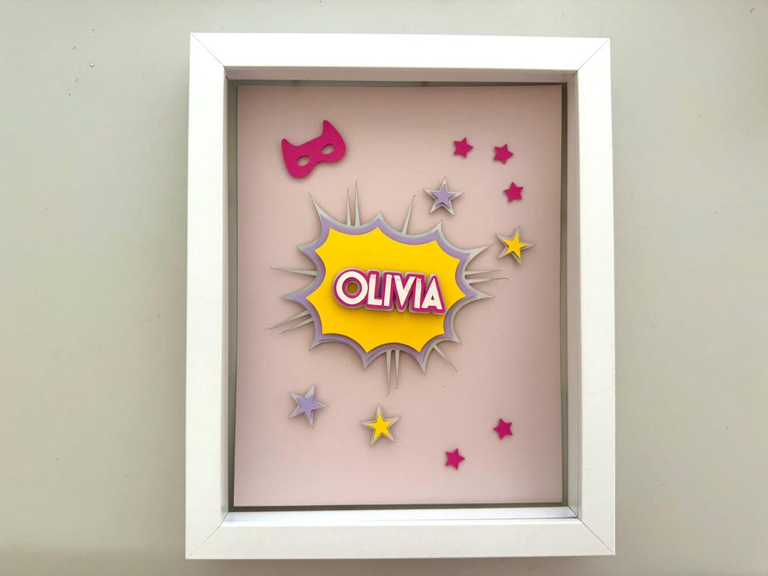 Custom Superhero Name Sign – 3D Comic Book Wall Art for Kids ...