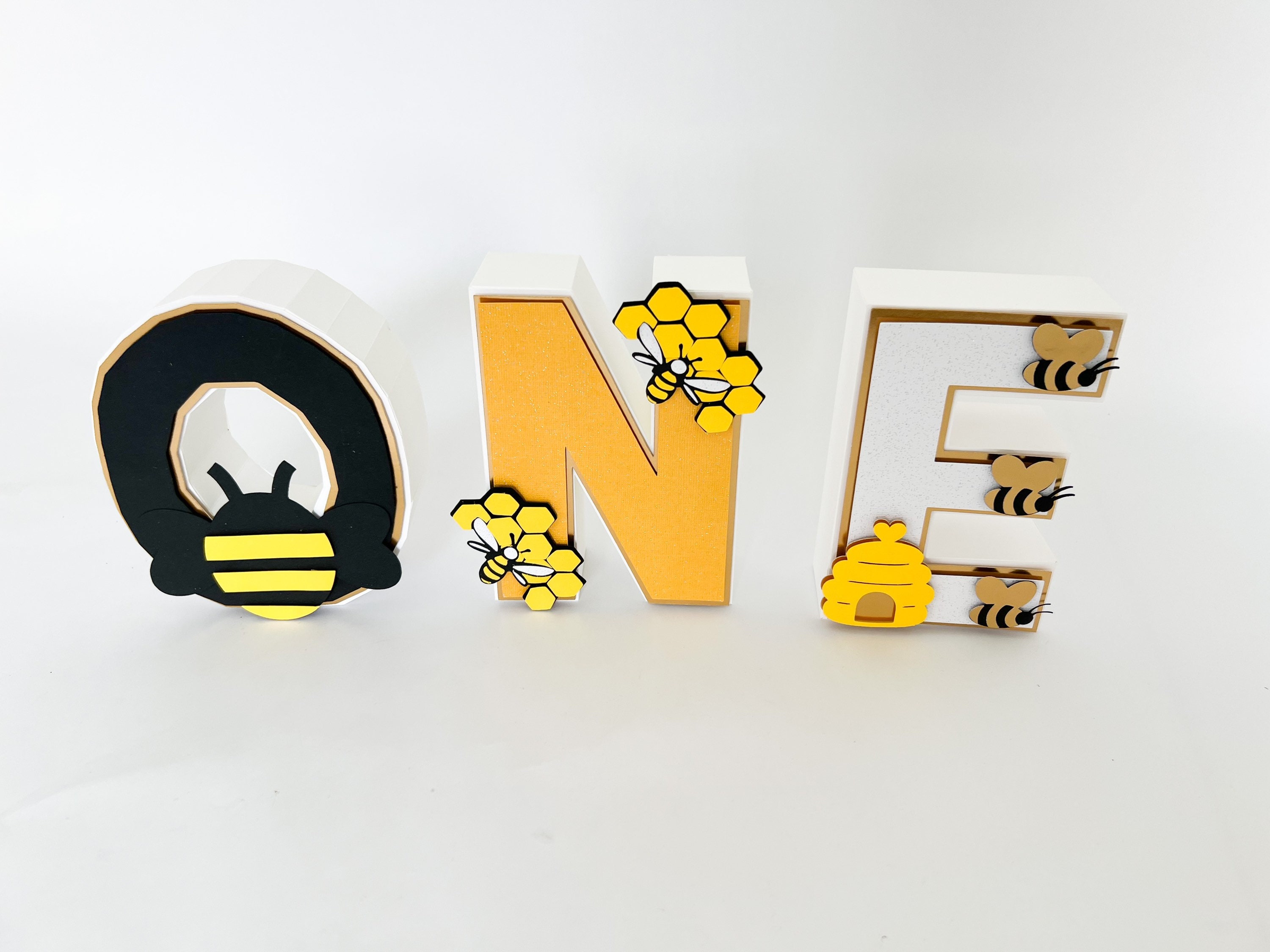 1st Bee Birthday ONE Letters Gold Bee Decor Birthday Party - Etsy