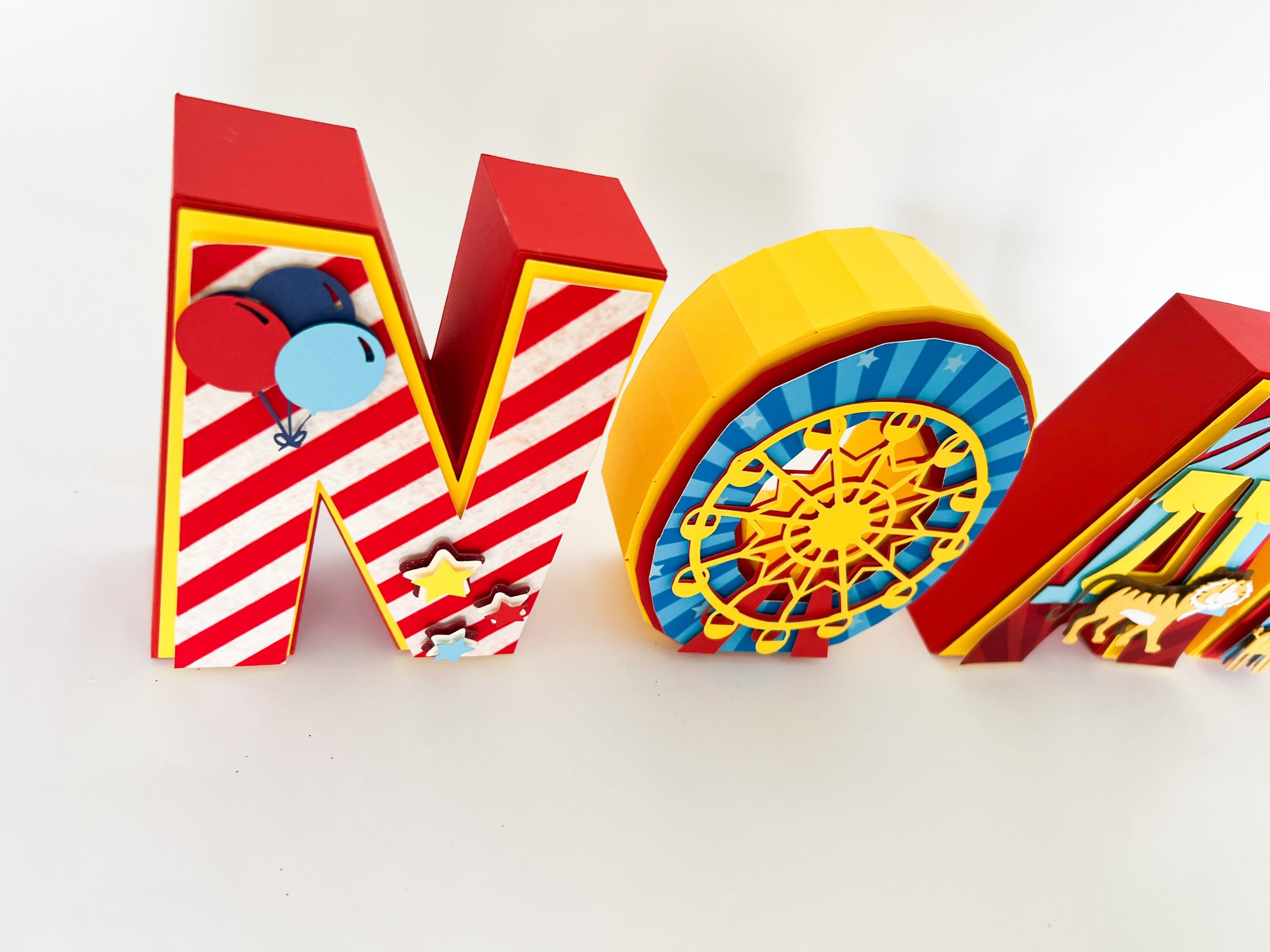 Circus Circus Birthday Party 3D Letters Birthday Decor | Etsy