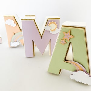 Rainbow Party Customized Letters Pastel Rainbow Theme Muted - Etsy