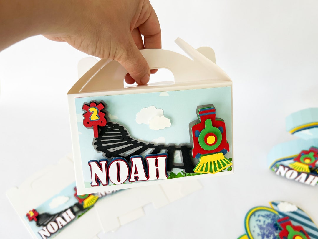 Train Gable Box, Favor Box, Favor Bags, Treat Box, Boy Theme Birthday ...