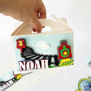 Train Gable Box, Favor Box, Favor Bags, Treat Box, Boy Theme Birthday ...