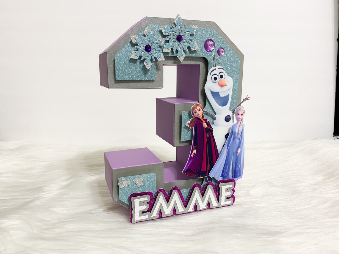 Frozen birthday luxury 3D Numbers frozen party decoration | Etsy