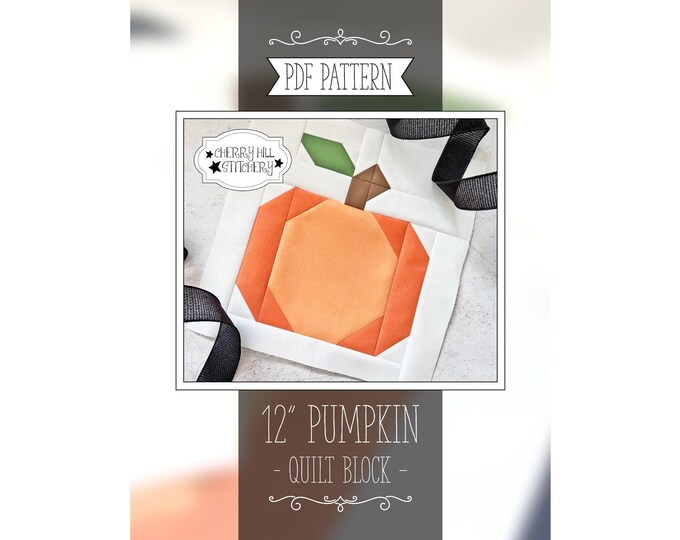 Fall Pumpkin Quilt Square Pattern (printable PDF, 12 Inch Block) - Etsy