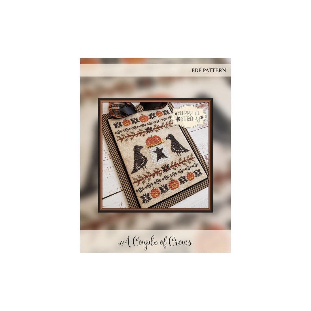 A Couple of Crows PDF Primitive Crow Cross Stitch Pattern by Cherry ...