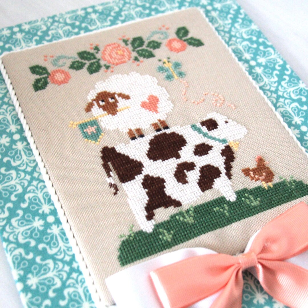 Chicken and Cow Cross Stitch Design | PDF Cross Stitch Pattern | Cherry ...