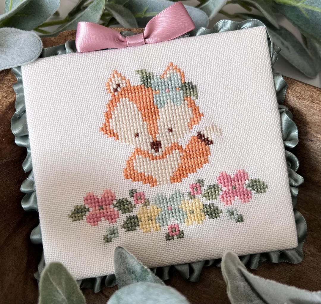 Fox Cross Stitch Pattern | PDF Format | Flowery Woodland: Foxy | Cherry ...