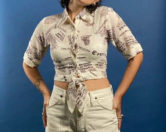 Newspaper Print Top | Etsy