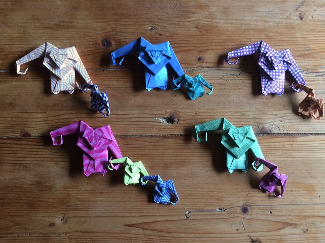 Orangutans Origami Card Birthday Card Send a Hug Mothers | Etsy