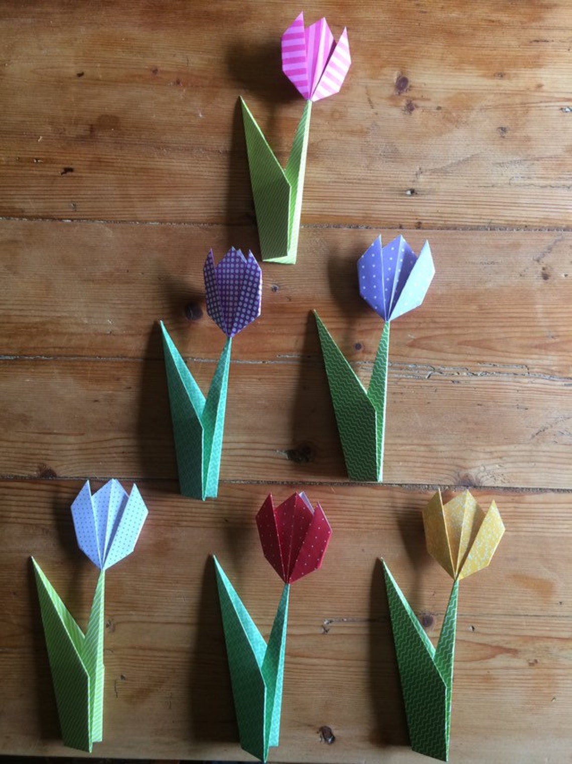 Tulip Origami Card Congratulations Card I Miss You Card - Etsy