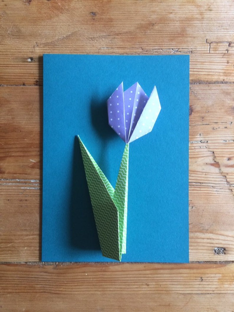 Tulip Origami Card Congratulations Card I Miss You Card - Etsy