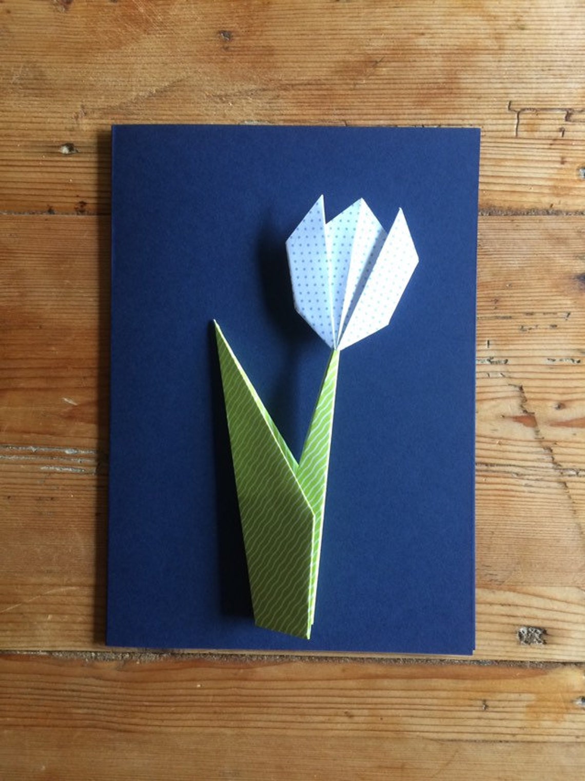 Tulip Origami Card Congratulations Card I Miss You Card - Etsy
