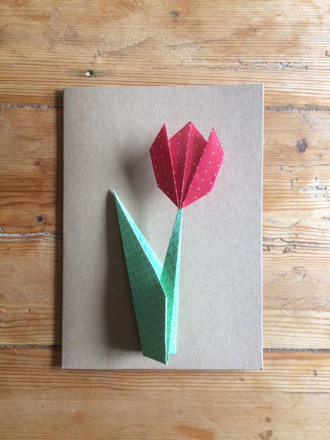 Tulip Origami Card Congratulations Card I Miss You Card - Etsy