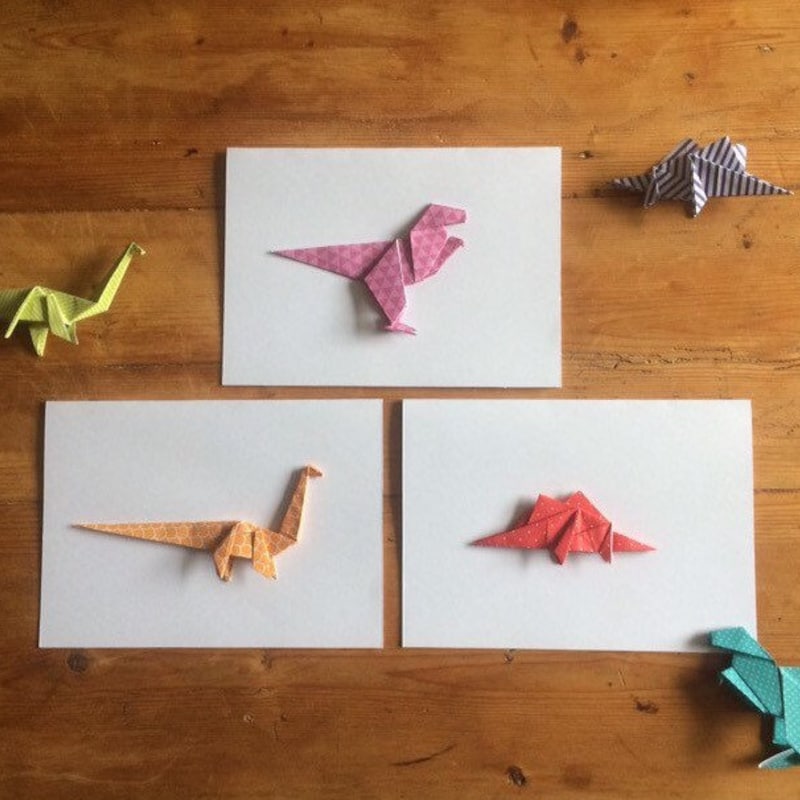 Origami Dinosaur Card - Etsy UK