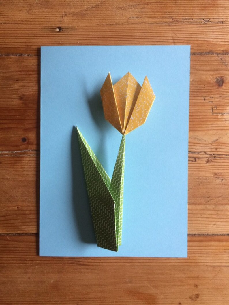 Tulip Origami Card Congratulations Card I Miss You Card - Etsy