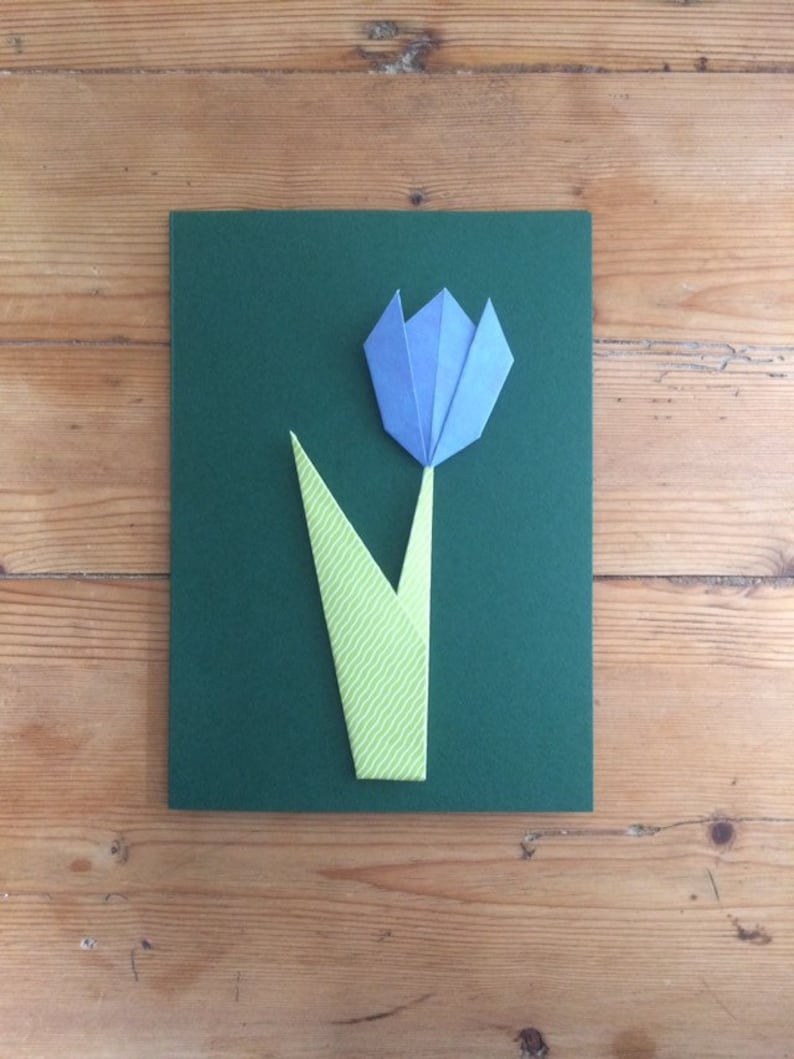Tulip Origami Card | Congratulations Card | I Miss You Card | Birthday ...