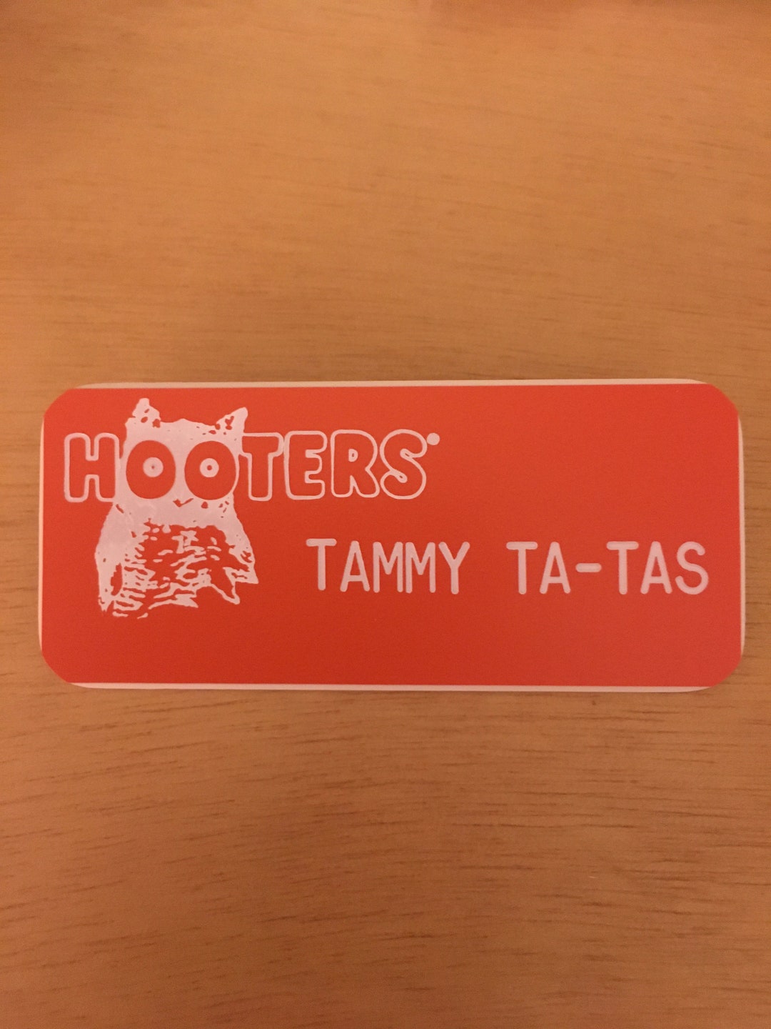 New Hooters Girl Uniform Name Tag “tammy Ta-tas” - Etsy
