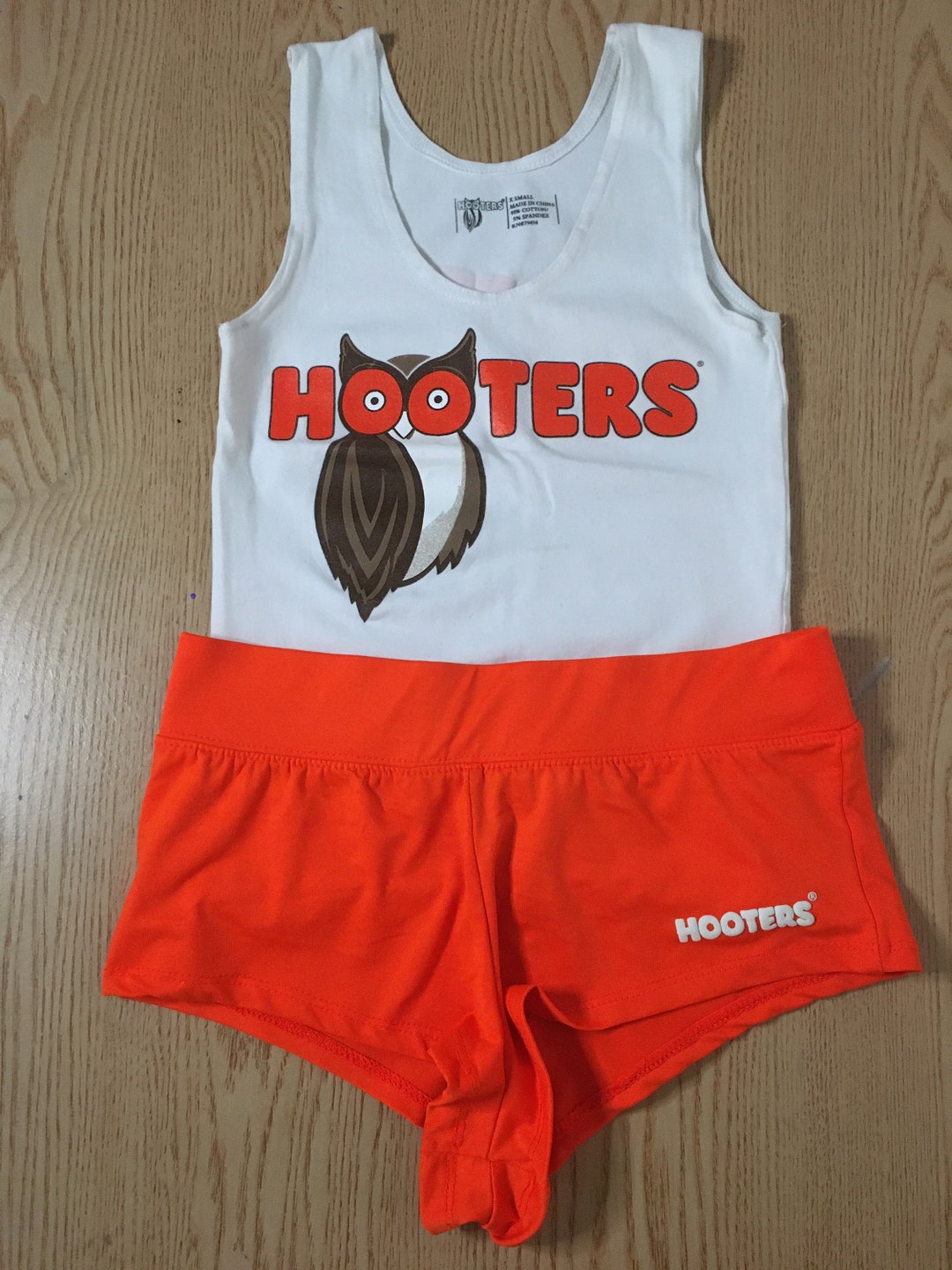 B70 Hooters Girl Worn Super Sexy Rare Uniform Tank and Cheeky Shorts ...