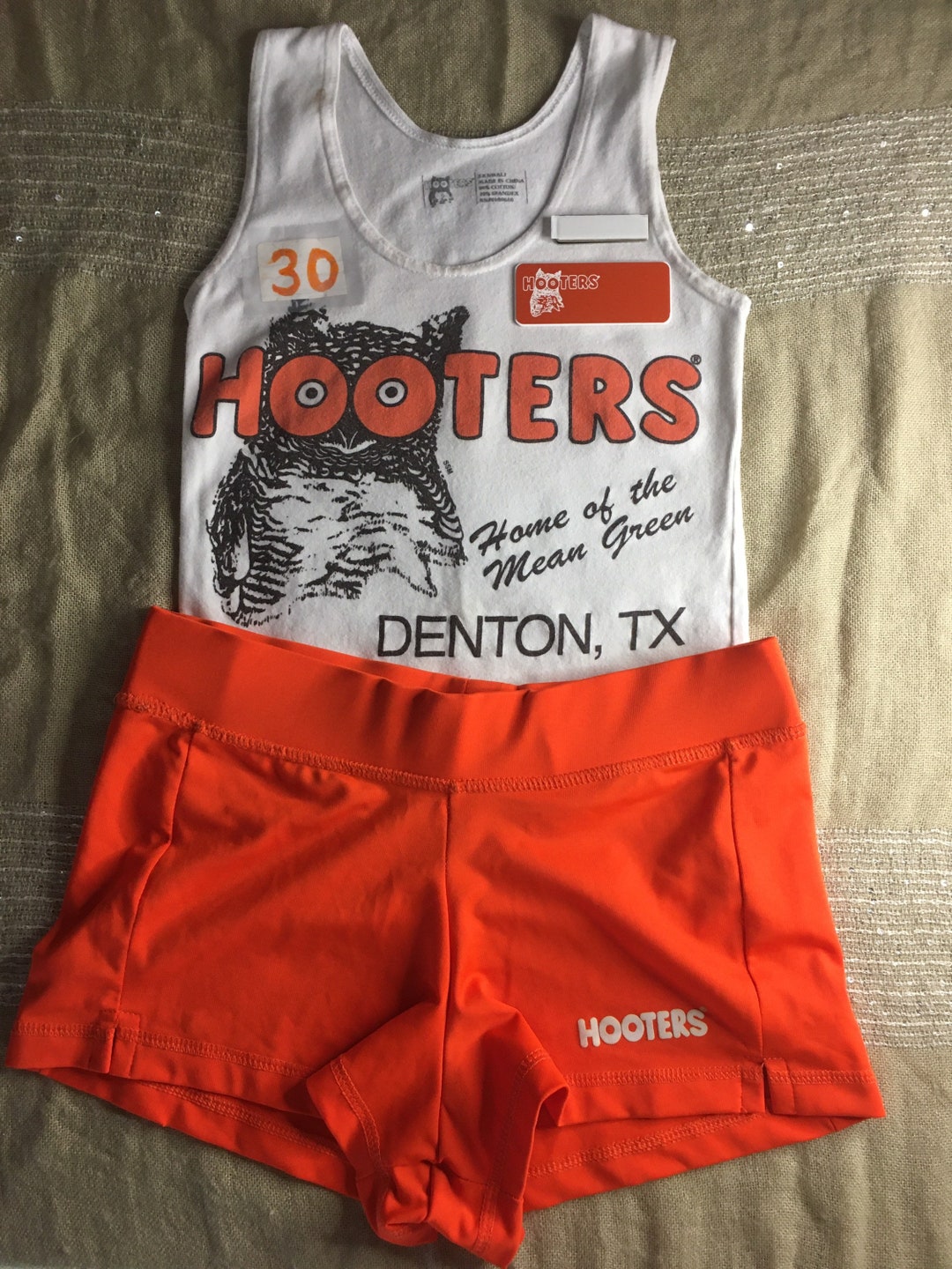 Box 26 30 Hooters Girl Worn Super Sexy Uniform Tank & Shorts From ...