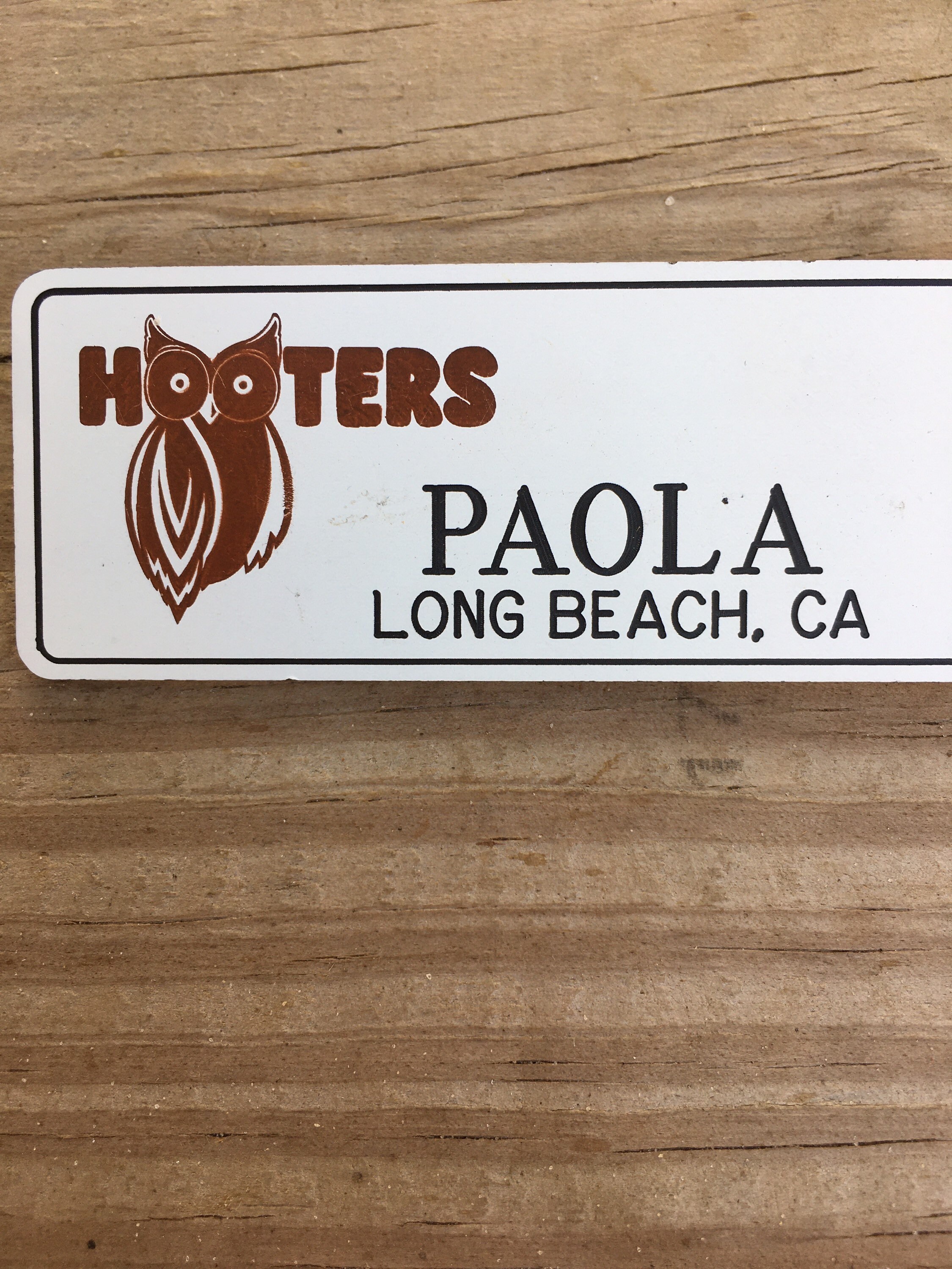 Hooters Girl Worn Uniform Name Tag paola - Etsy