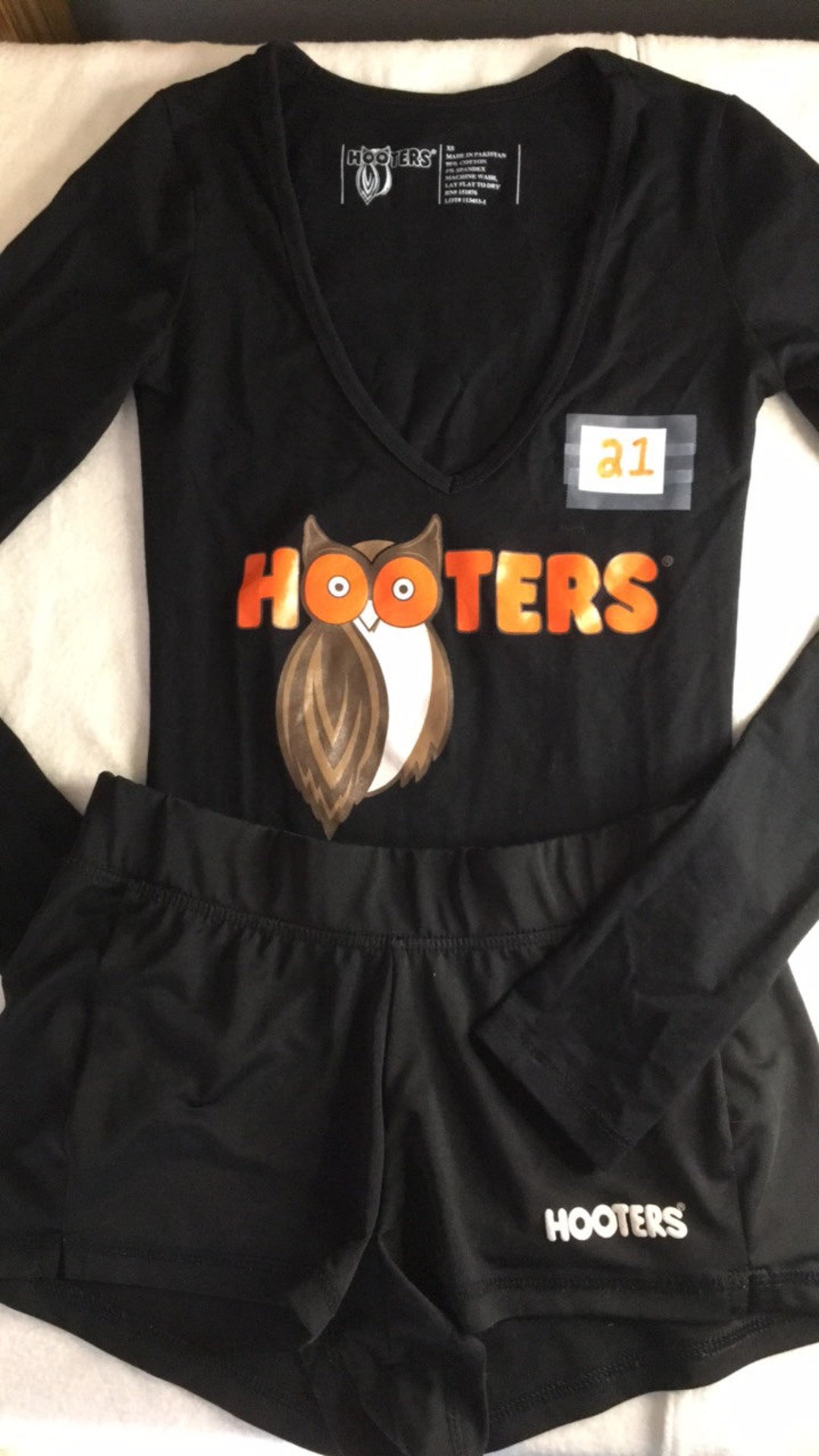 Bin 25 21 Hooters Girl Worn Super Sexy Uniform Long Sleeve - Etsy