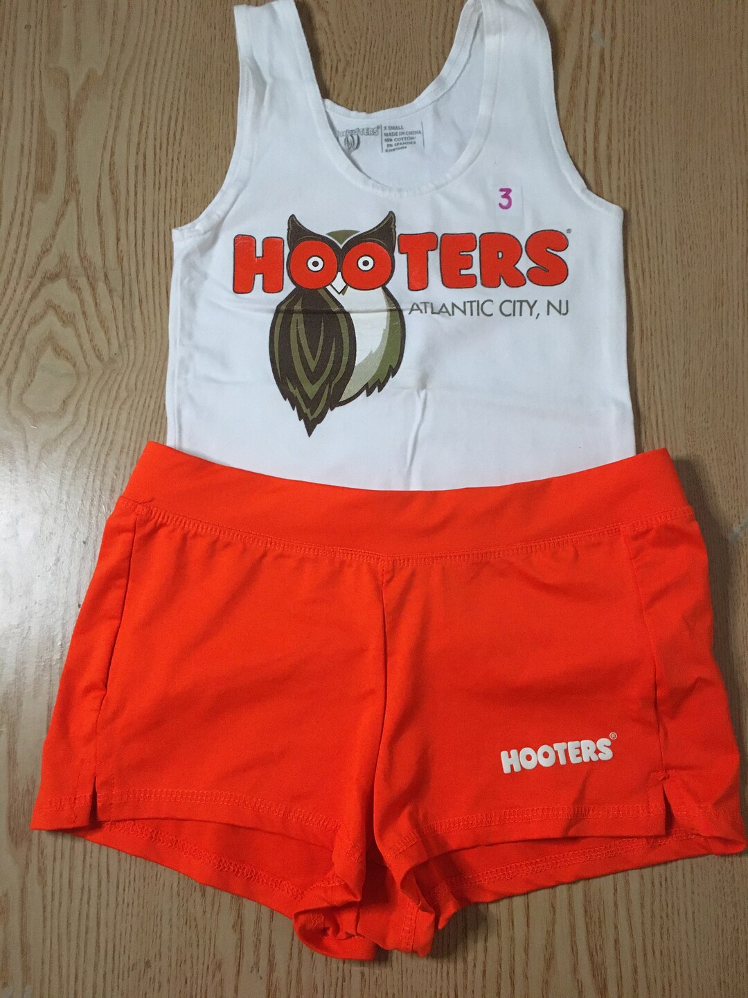 B75 #3 Hooters Girl Worn Super Sexy Uniform Tank & Shorts From Atlantic ...